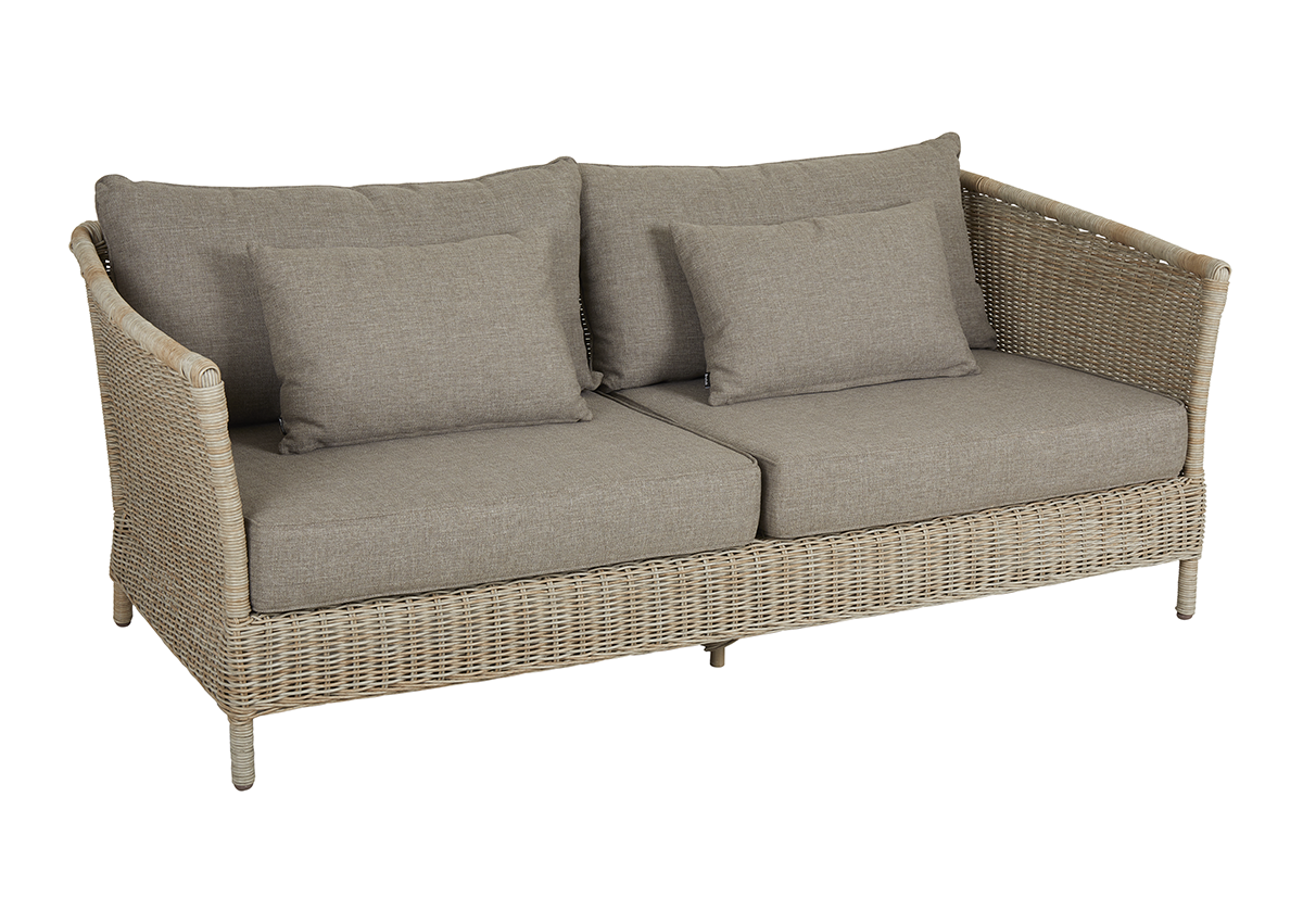 Brafab Aster Utesofa i Kunstrotting | Komfortabel 3-seter | Beige | A ...