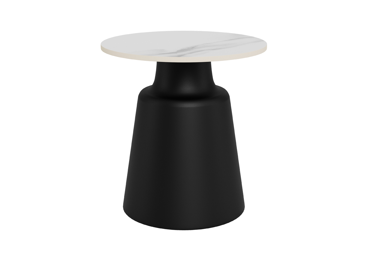 Santorini Sofabord | Moderne keramisk sofabord | Ø:45cm Hvit/svart | A ...