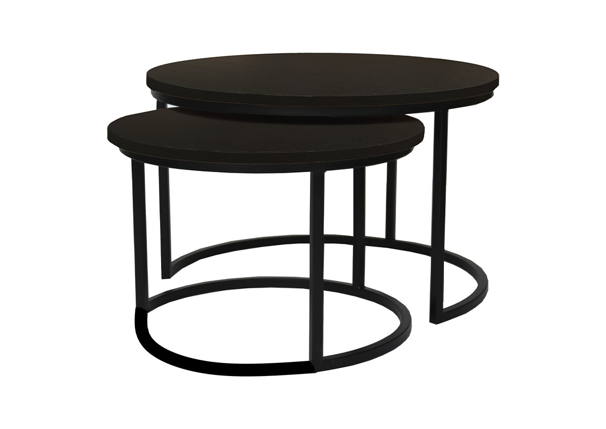 Casø Coffeebreak Sofabord | Sett av 2 runde bord | Sortbeiset eik | A ...