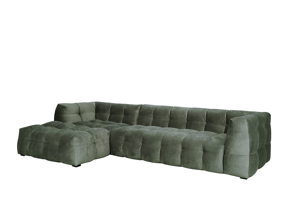 Michelin Sofa | 3-seter med sjeselong venstre | Adore Dark Green ...