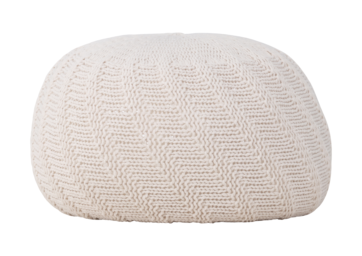 Ted Puff i offwhite | Rund puff i Ø:45cm H:30cm | A-Møbler